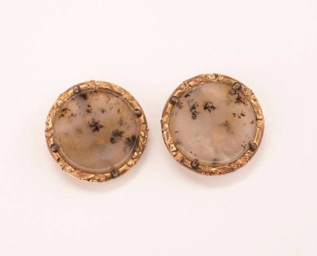 Victorian Dendritic Moss Agate Gf Antique Buttons