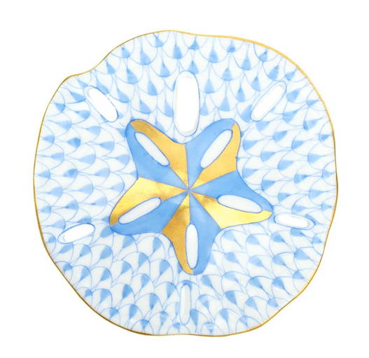 Herend Blue Fishnet Sand Dollar