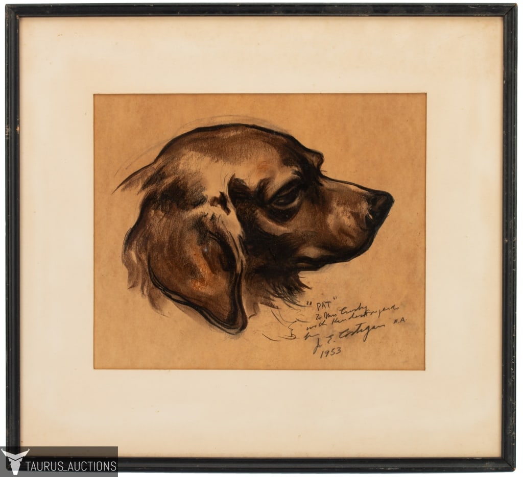 John Costigan Charcoal Drawing Dachshund "pat"