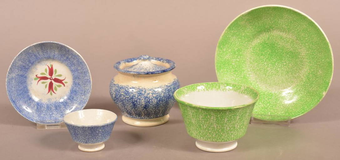 Three Various Pieces of Spatterware China. - Mar 25, 2017 | Conestoga ...