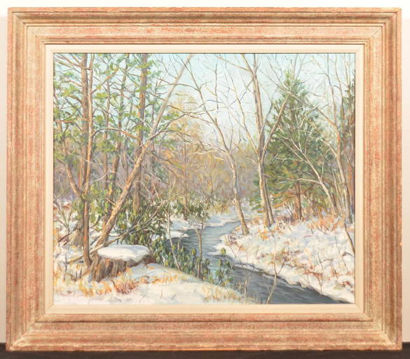 Mildred Gehman Winter Landscape Oil Painting.