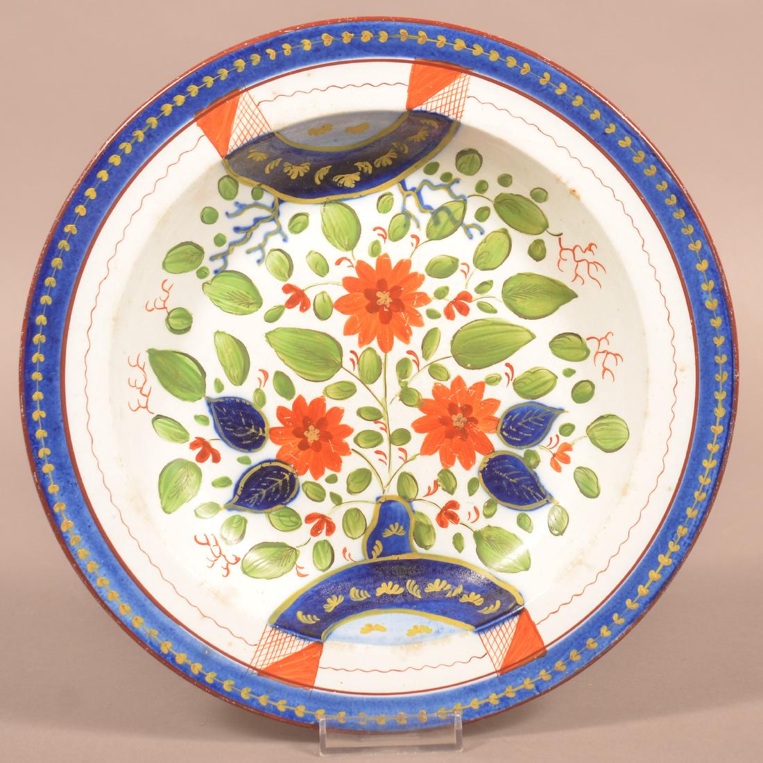 Rare Gaudy Dutch China Strawflower Pattern Plate.