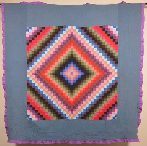 Amish Sunshine And Shadow Pattern Patchwork Quilt.