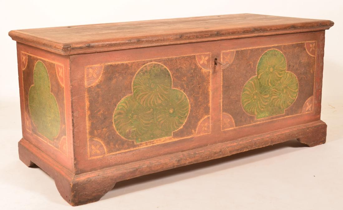 Peter Rohn Paint Decorated Softwood Dower Chest.