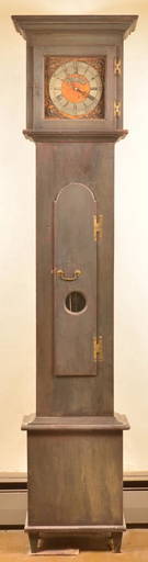 George Hoff Lancaster, Pa Flat Top Tall Case Clock.