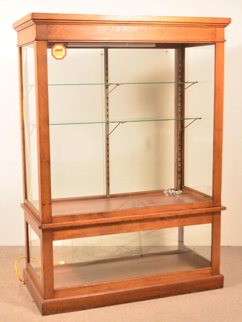 Vintage Oak Case Display Case.