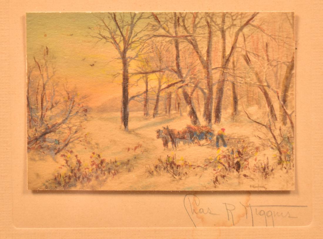 Chas. R. Higgins Winter Landscape Watercolor.