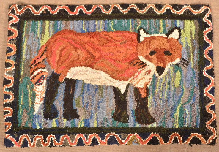 Antique Red Fox Hooked Rug. - Nov 11, 2017 | Conestoga Auction Company ...