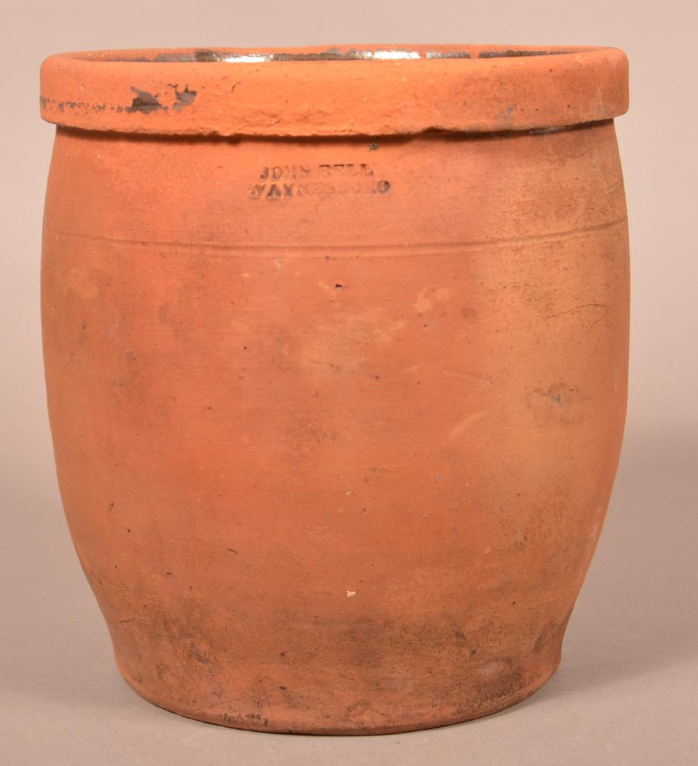 John Bell Redware Storage Crock.