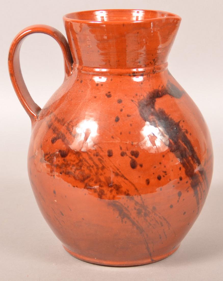 Breininger Large Redware Pitcher and Bowl.