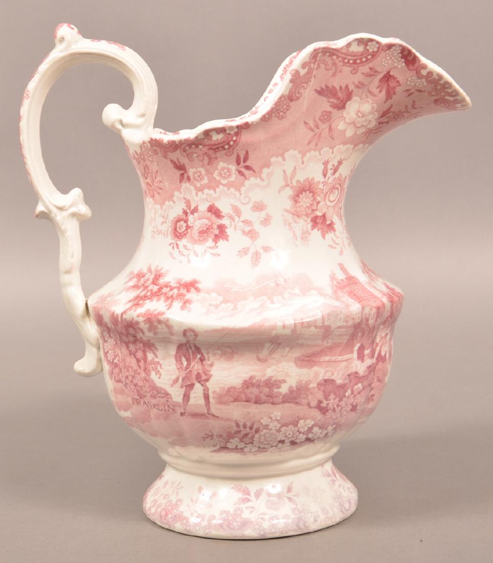 Benjamin Franklin Staffordshire China Pitcher.