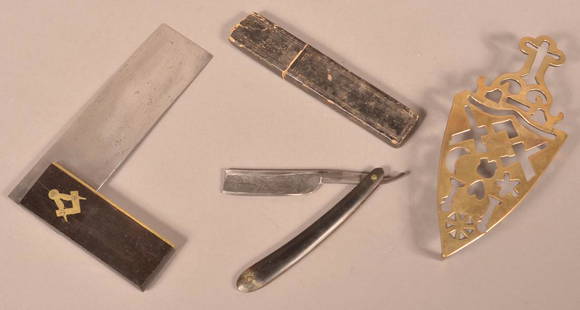 Two Wade & Butcher Sheffield Masonic Straight Razors.