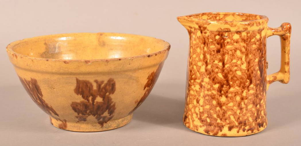 Two Pieces Of Rockingham Glazed Yellowware.
