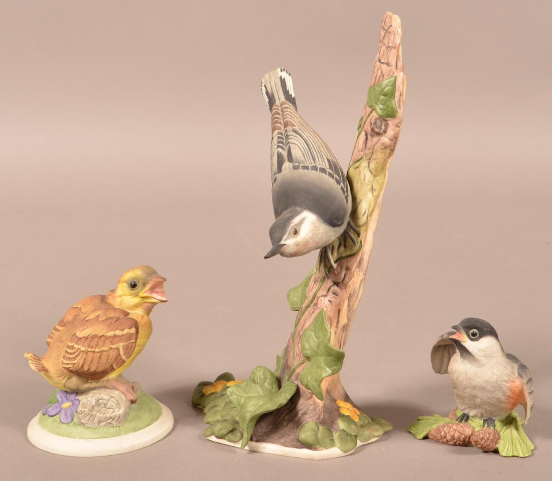 Three Boehm Porcelain Bird Figurines.