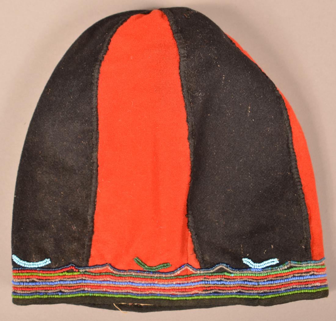 Vintage Trade Cloth, Bead Decorated Naskapi Indian Cap