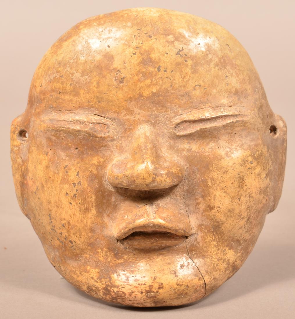 Terra Cotta Face Mask 5 1/2" X 6" W/ A Patinated