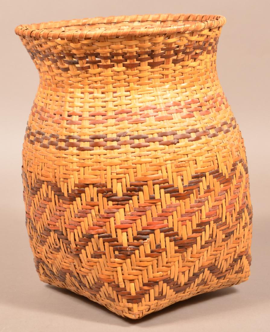 Vintage Cherokee River Cane Basket 14" X 10"