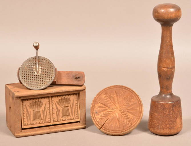 Four Pieces Of Antique Utilitarian Items. Including Two