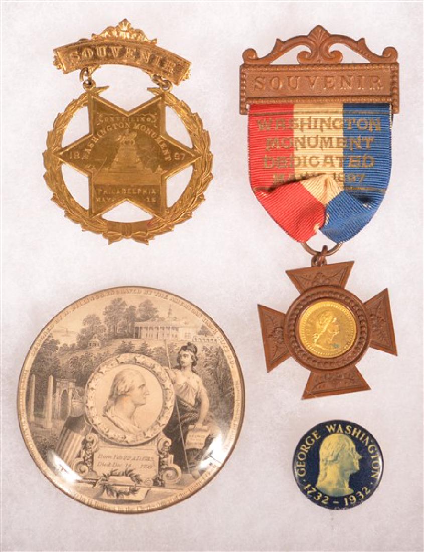 Four Various George Washington Souvenir Pins.
