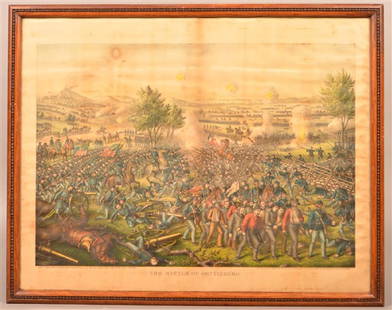 1 Piece. Lithograph. Great Battle Of Gettysburg...