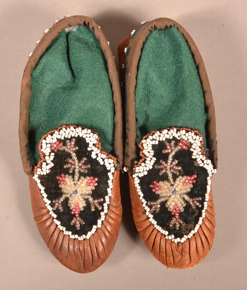 Pair of Antique Mohawk Child's size Moccasins
