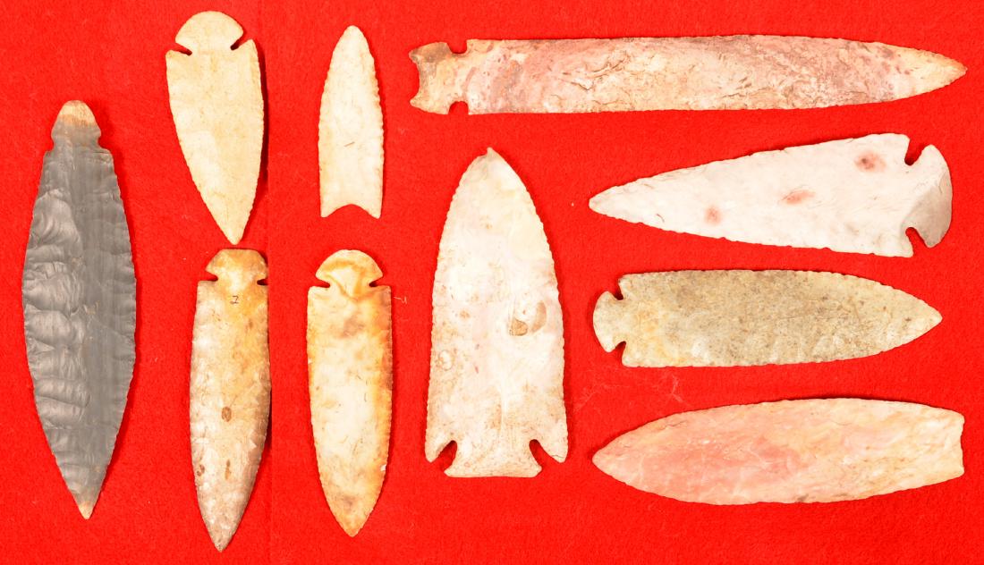 Collection of Larger Sized Flint Points of Modern Flint