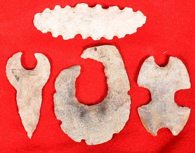 4 Mayan Type "eccentric" Flints