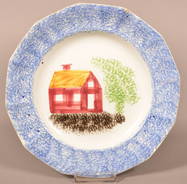 Spatterware China School House Pattern Plate. - Nov 03, 2020 ...