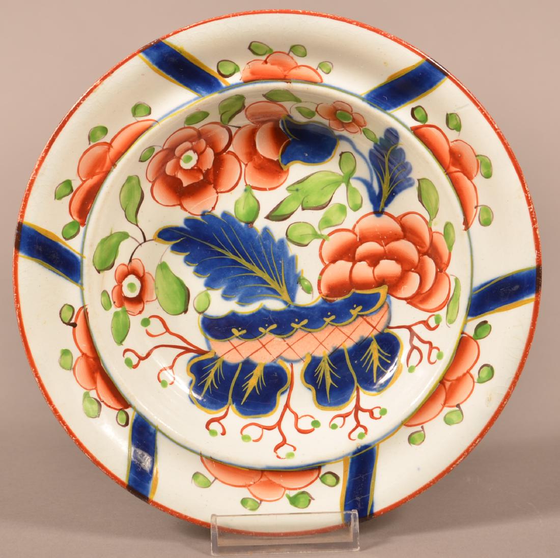 Gaudy Dutch War Bonnet Pattern Soup Plate.