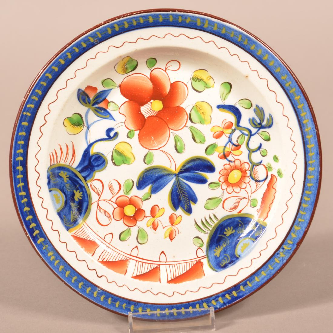 Gaudy Dutch China Sunflower Pattern Plate.