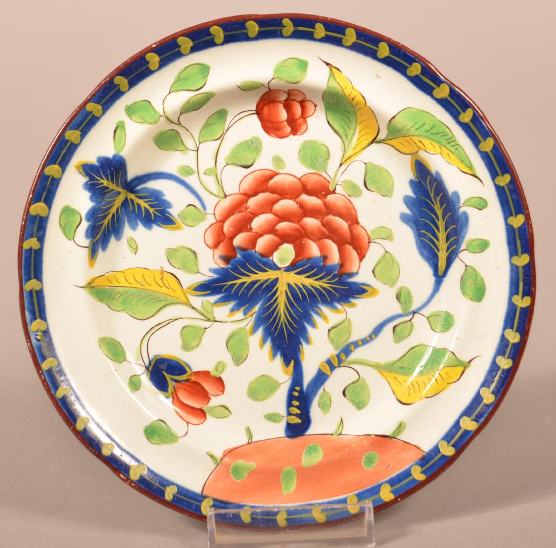 Gaudy Dutch China Sunflower Pattern Plate.