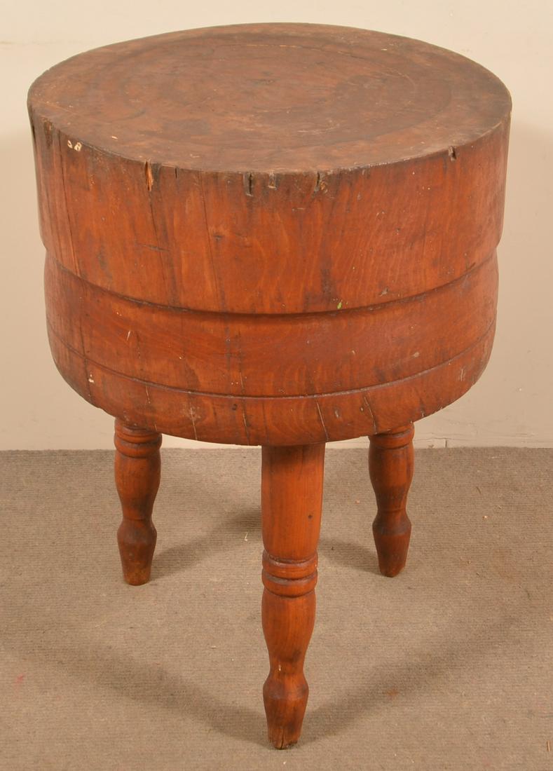 Antique Round Stump Butcher Block Table. - Jan 31, 2020 | Conestoga ...