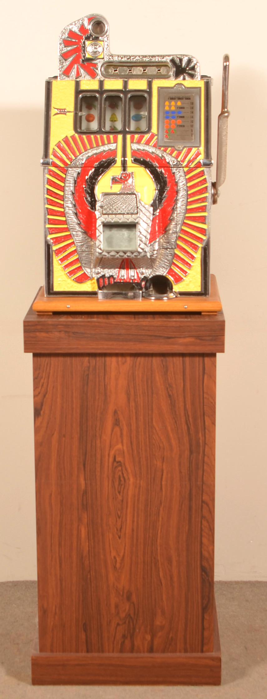 For Auction: Reproduction of a Mills 25¢ War Eagle Slot Machine. (#532 ...