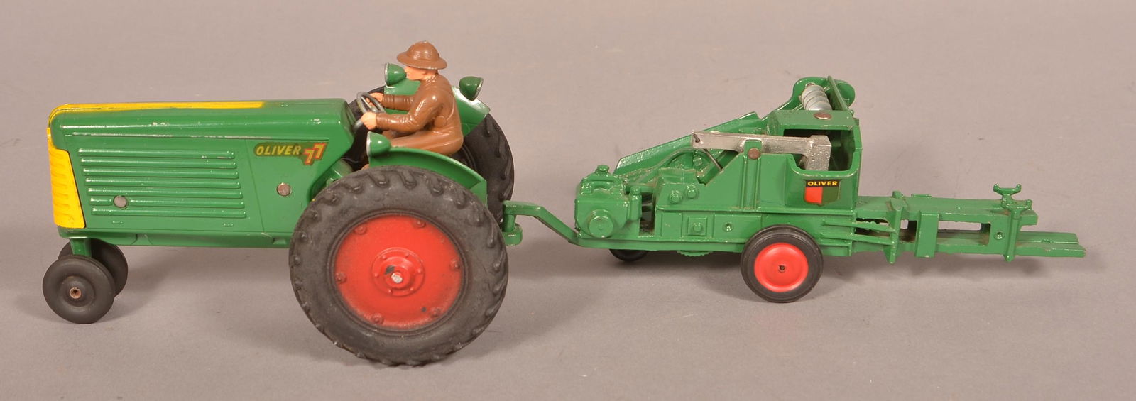 Slik Toy Co. Oliver 77 Tractor With Bailer.