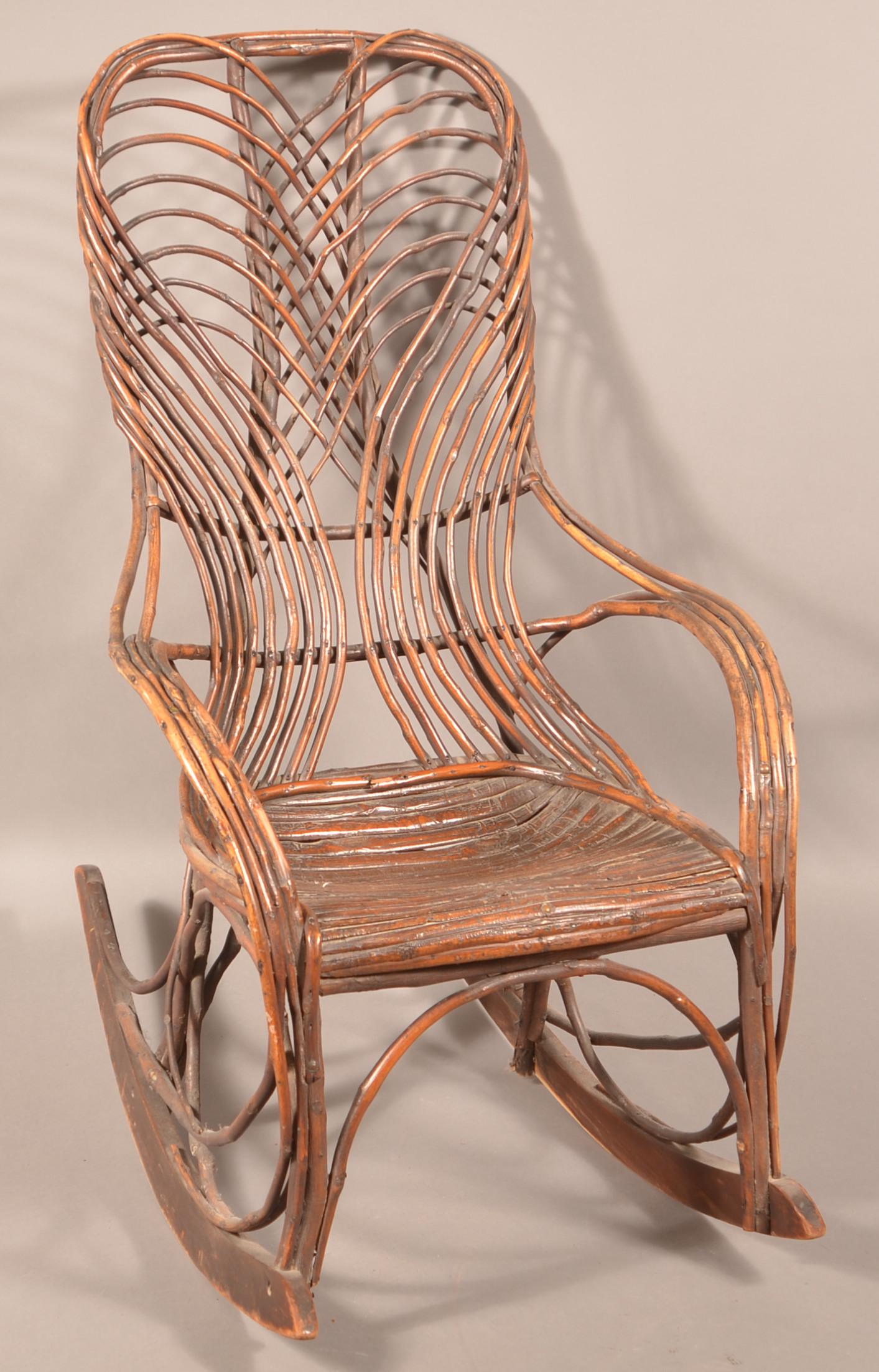 For Auction: Late 19th Century Bent Twig Rocking Chair. (#0460) on Jun ...