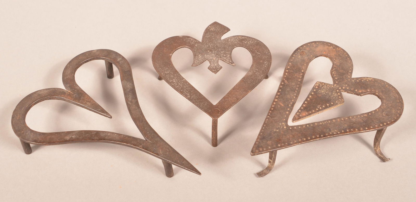 Three PA 19th Century Heart-Form Wrought Iron Trivets. - Oct 31, 2020 ...