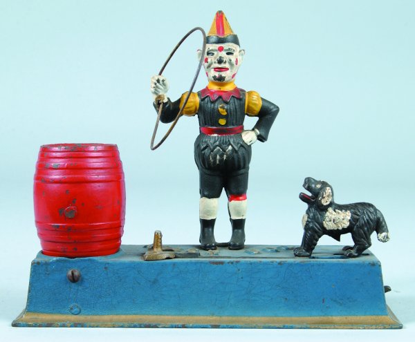 288: Cast Iron Hubley Trick Dog Mechanical Bank, bank h