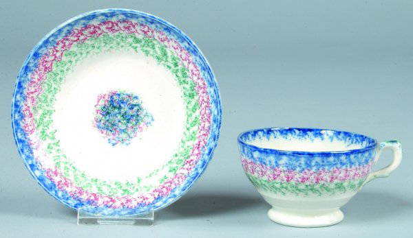 Three Color Rainbow Spatterware/sponge China Child