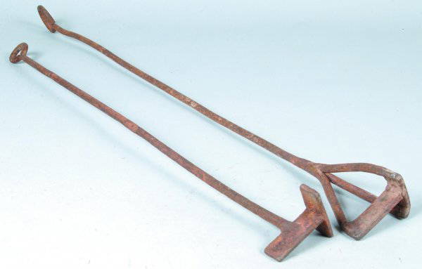 Two Wrought Iron Letter T Branding Irons, 36 1/2"a