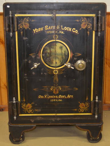York Safe & Lock Company Antique Cast Iron Safe.