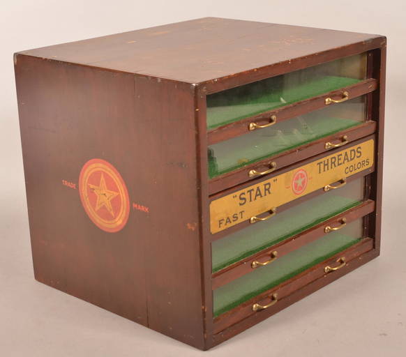 "Star" Threads Mahogany Case 5-Drawer Spool Cabinet. - Jan 08, 2022 ...