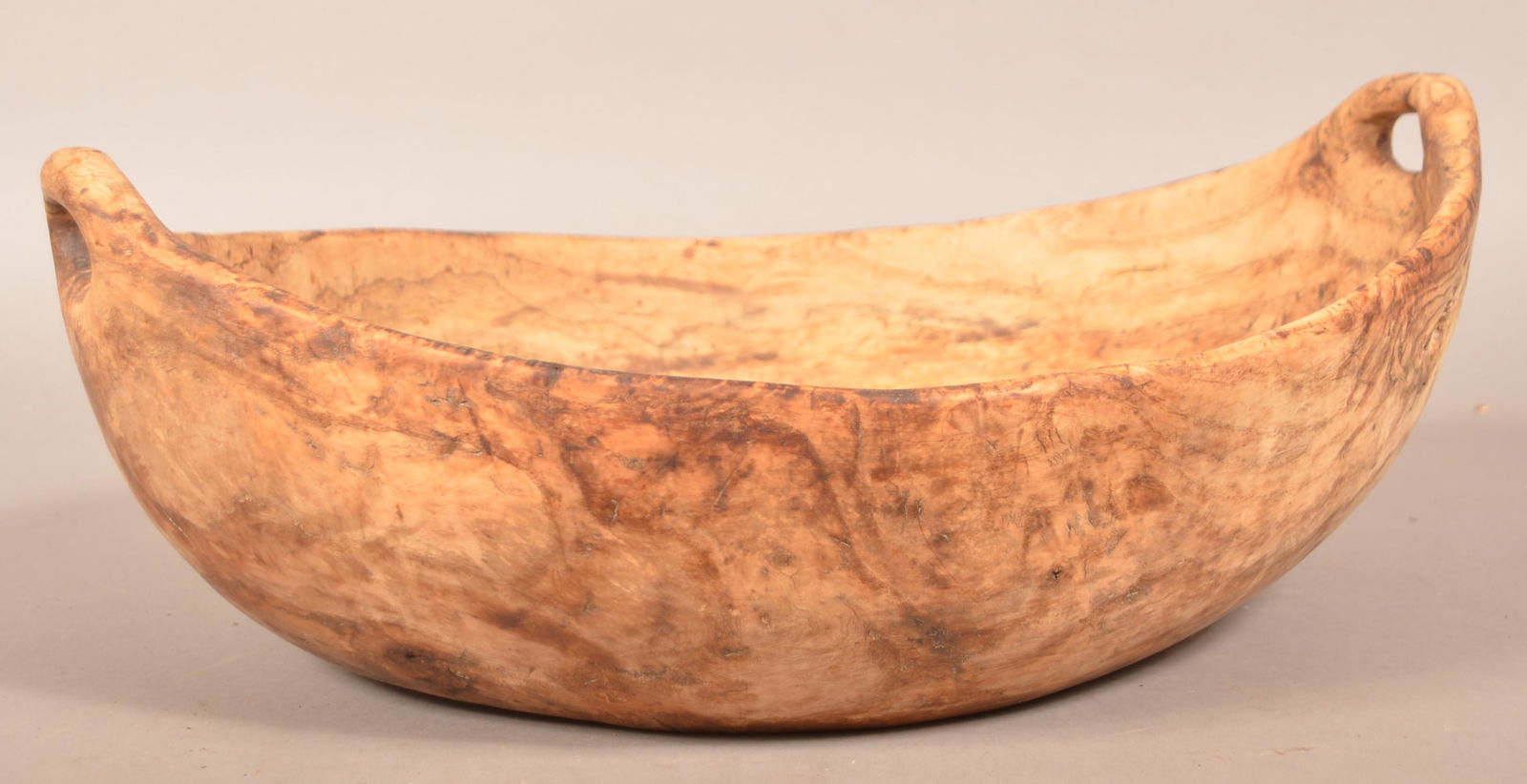 Woodlands Native American Carved Elm Burlwood Bowl.