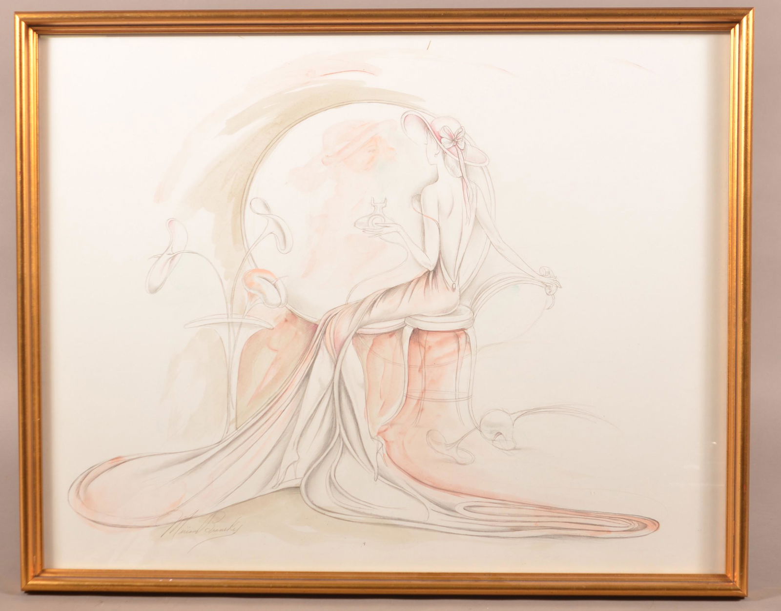 Miriam Bransky Art Nouveau Style Mixed Media.