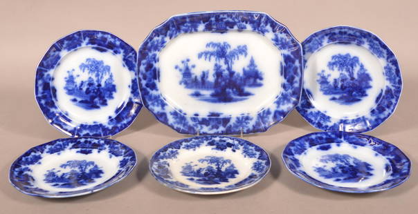 Flow Blue Ironstone China "tonquin" Platter.