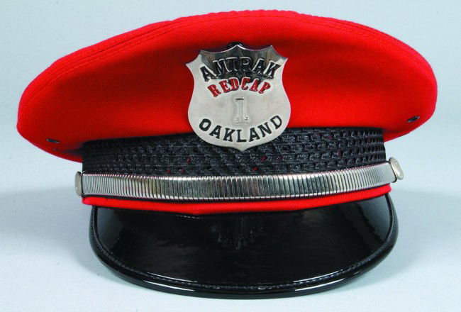233: Amtrak Oakland Red Cap Railroad Hat, overall like-