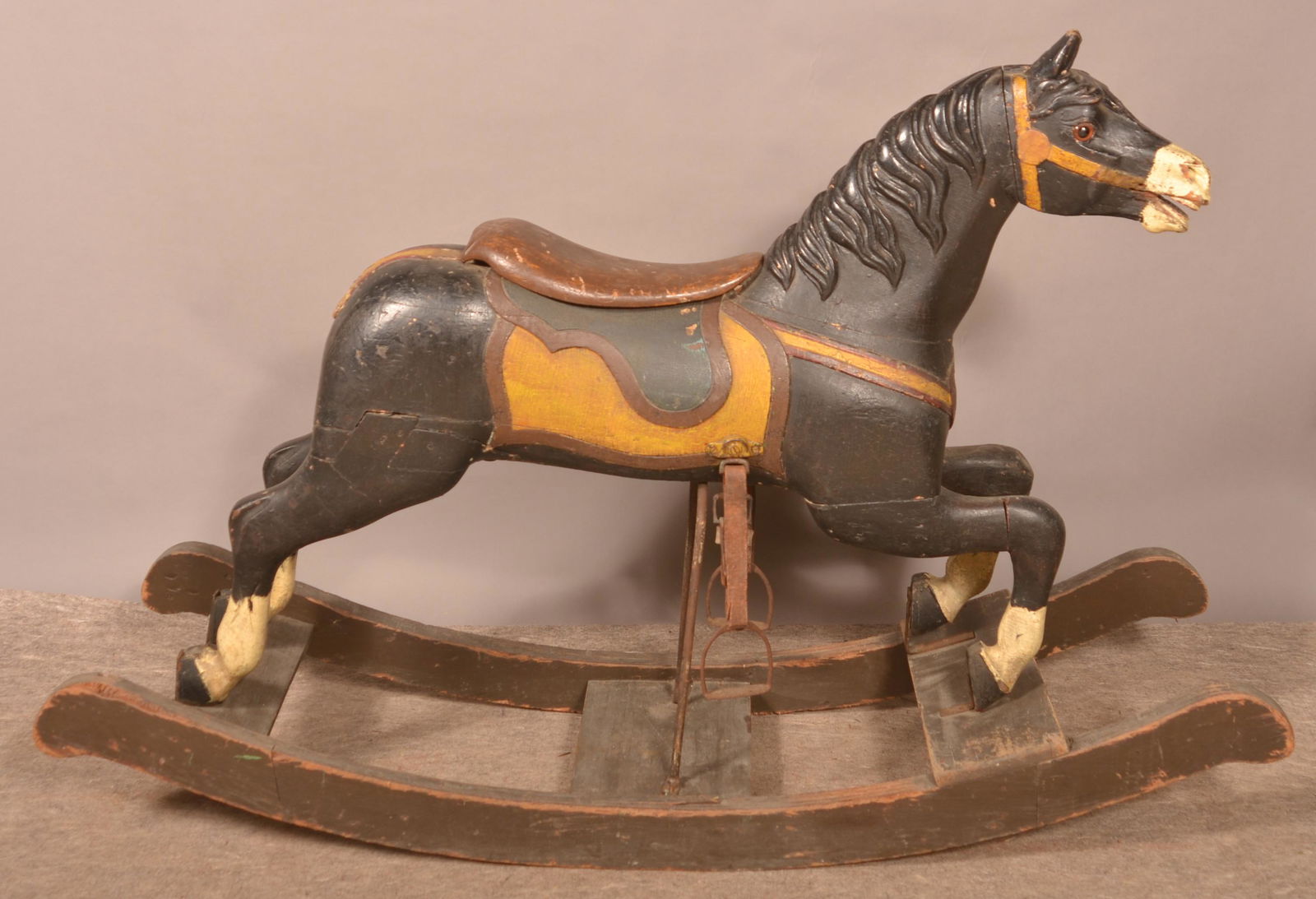 Antique American Carousel Style Rocking Horse.