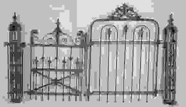 Cast Iron Fencing Incluidng Two Fence Sections, 1