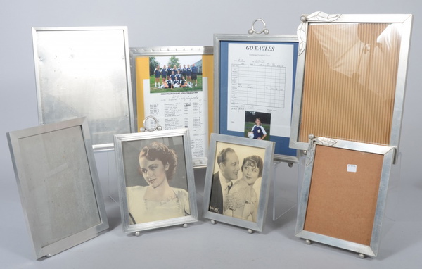 Eight Various Free Standing Aluminum Picture Frame