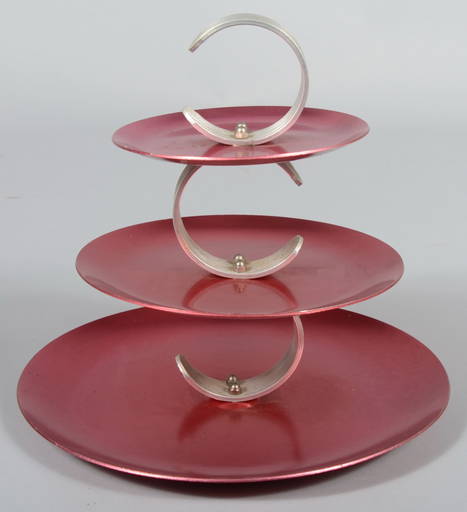 Deco/retro Regal Cranberry Anodized Aluminum Three