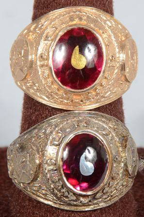 Two Ku Klux Klan Member Rings Dated 1961 With Gar